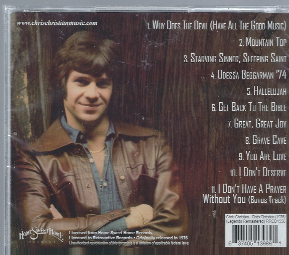 Chris Christian-S/T Legends Remastered CD Christian Pop/CCM (New ...