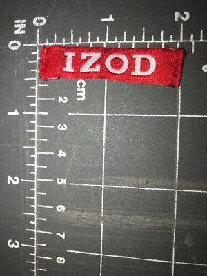 IZOD Patch Tag Red White Fashion Clothes Designer Apparel Preppy Style ...