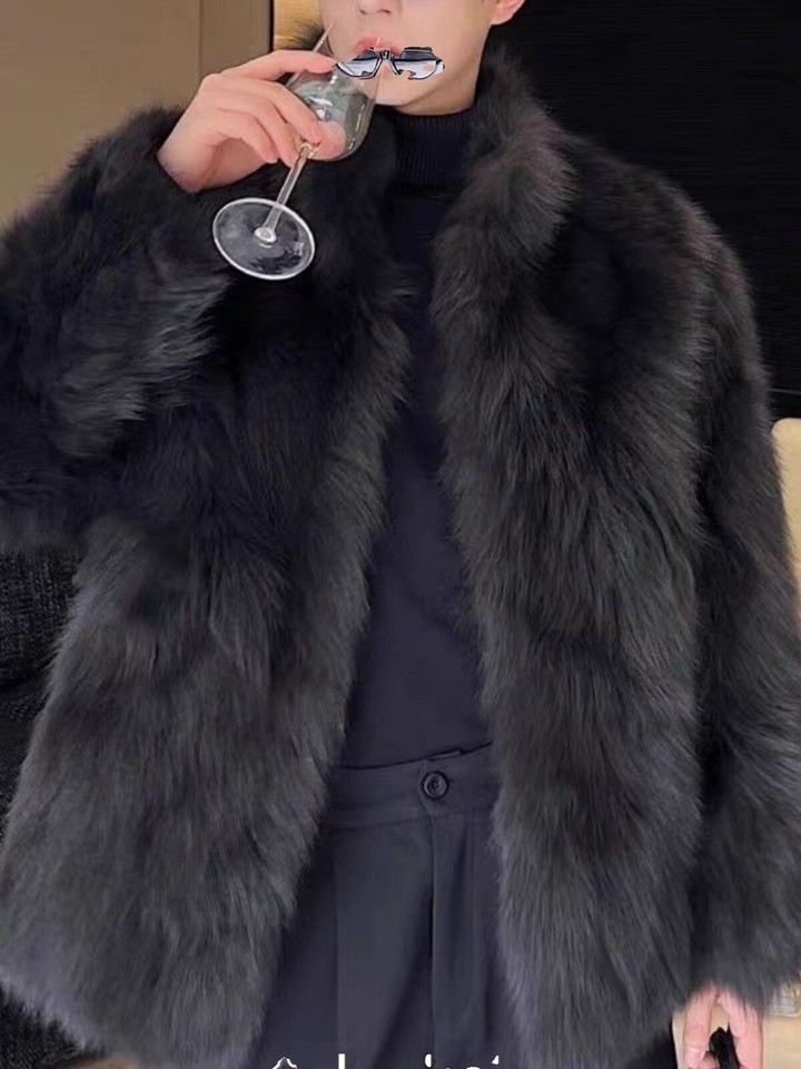 Fur Leather Men's Coats Thickened Fox Mink Coat Winter New Fur One ...