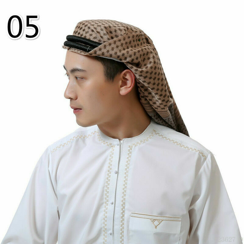 Men Islam Muslim Hijab Turban Arab Headwrap Scarf Shawls Caps Headscarf ...