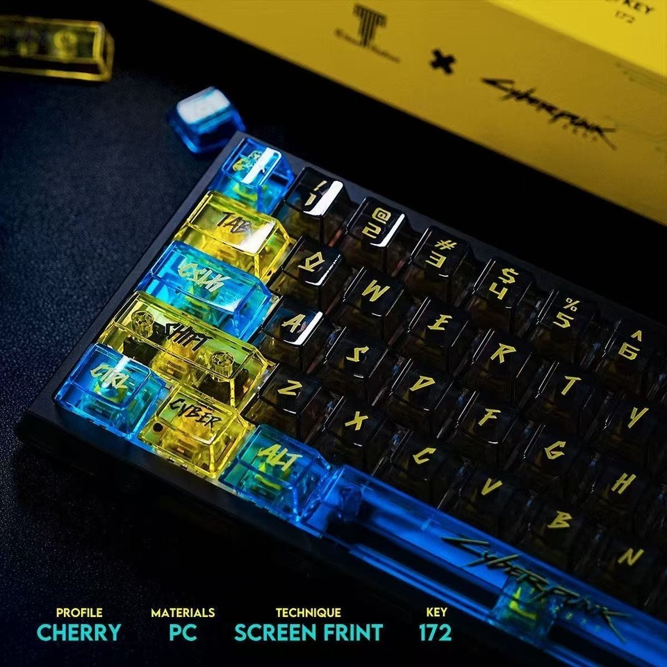 Cyberpunk Keycaps Set PBT 172 keys The Lamp Edition For MX Mechanical ...