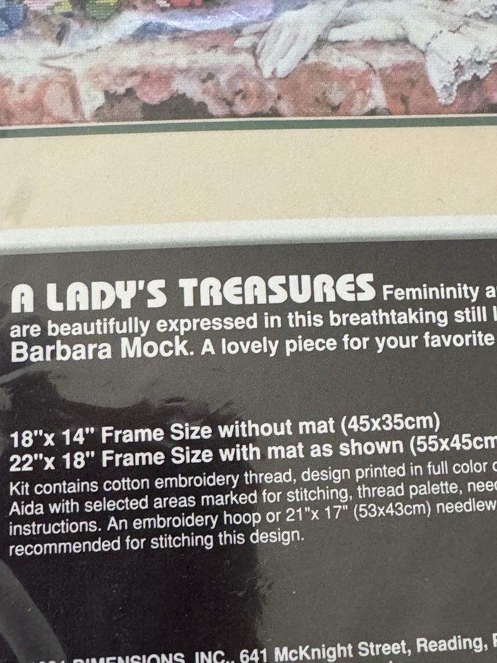 Dimensions Cross Stitch Kit A Ladies Treasures Barbara Mock 3966 SEALED ...