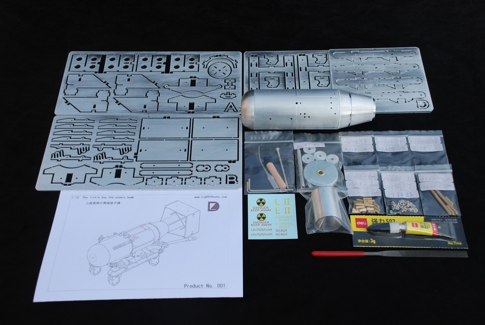 New 1：12 WWII US Little boy Nuclear Bomb Atomic Bomb Metal Assembly ...