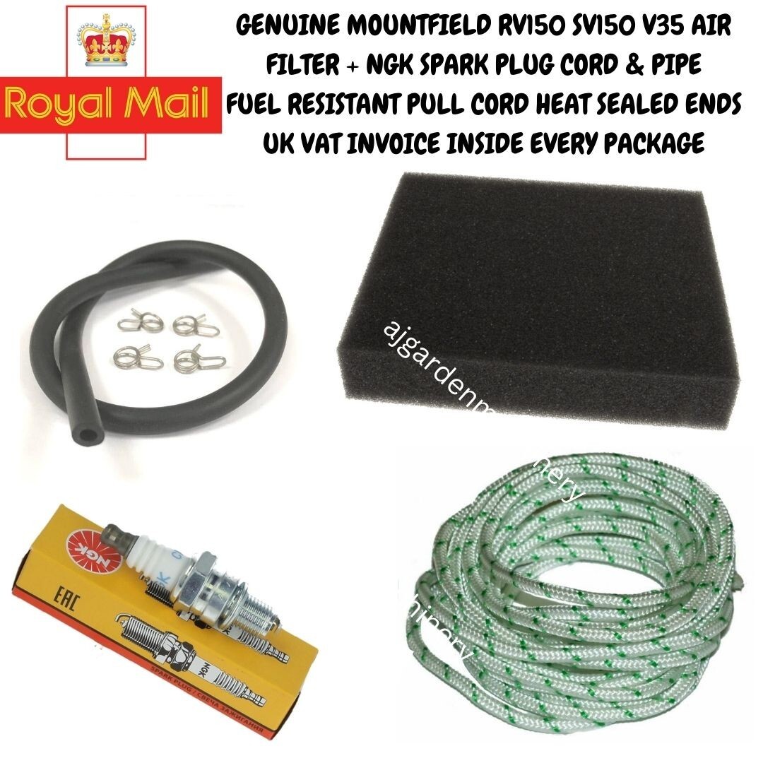 Genuine Mountfield RV150 / SV150 / V35 Foam Air Filter & NGK Plug Service kit | eBay UK
