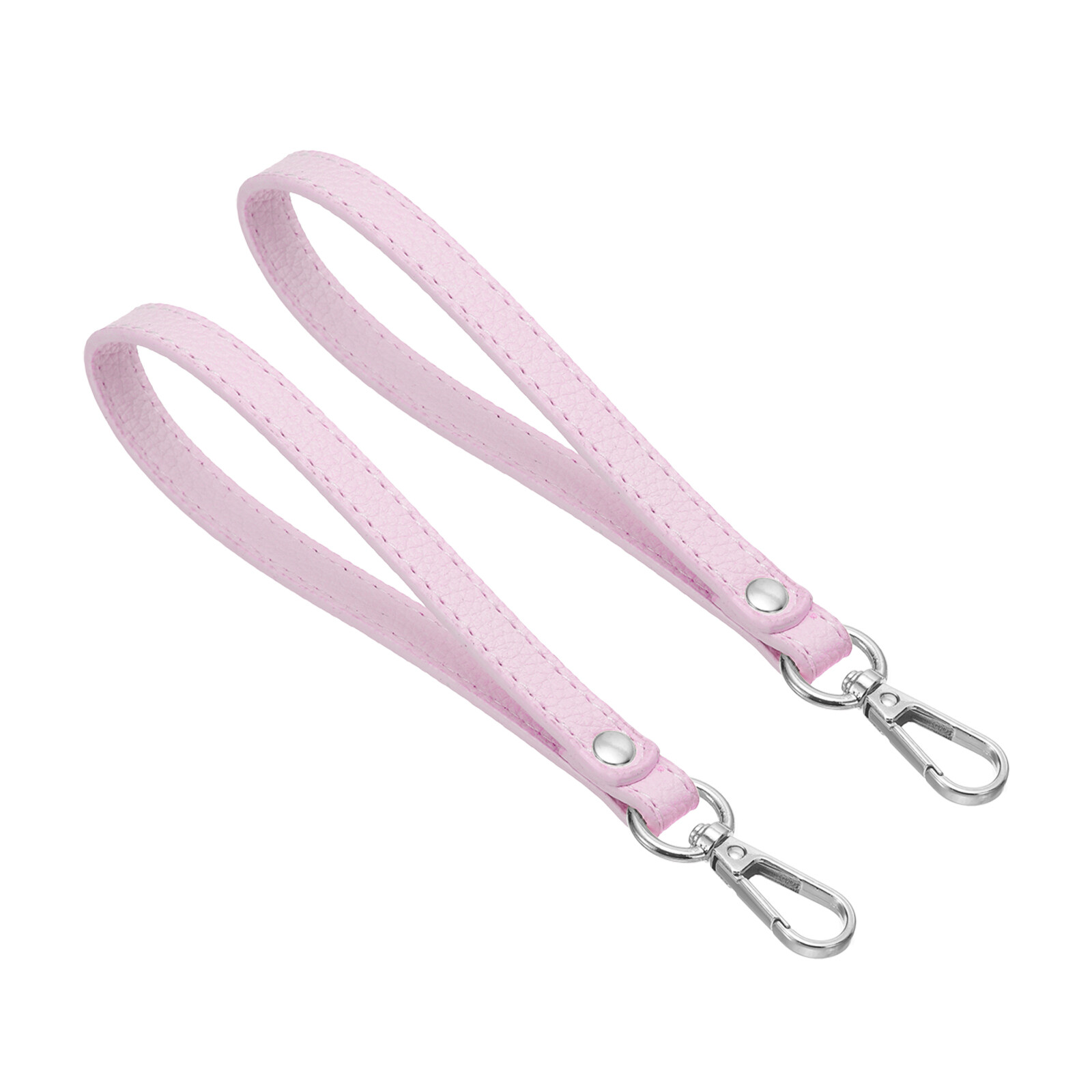 PU Leather Keychain with Metal Silver Key Ring Lock for Wallet Purse ...