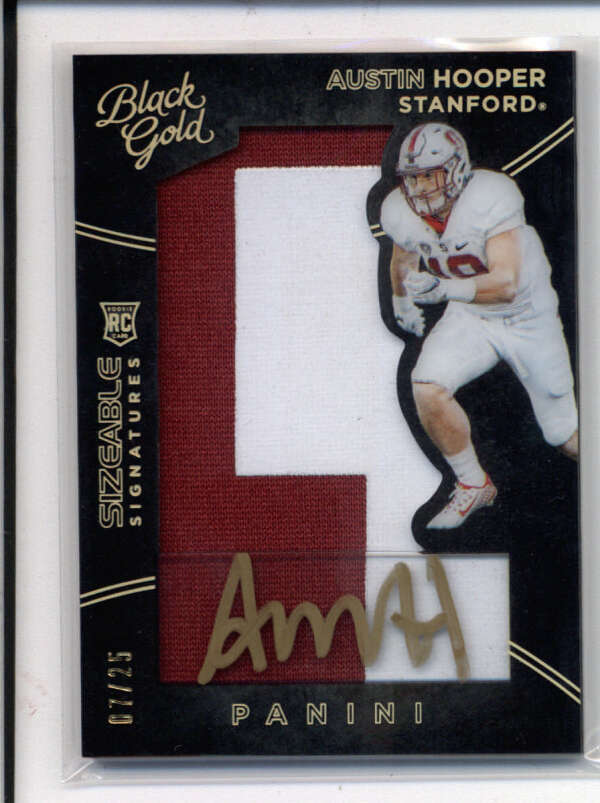 AUSTIN HOOPER 2016 PANINI BLACK GOLD MULTI-SPORT ROOKIE PATCH AUTO #07/ ...