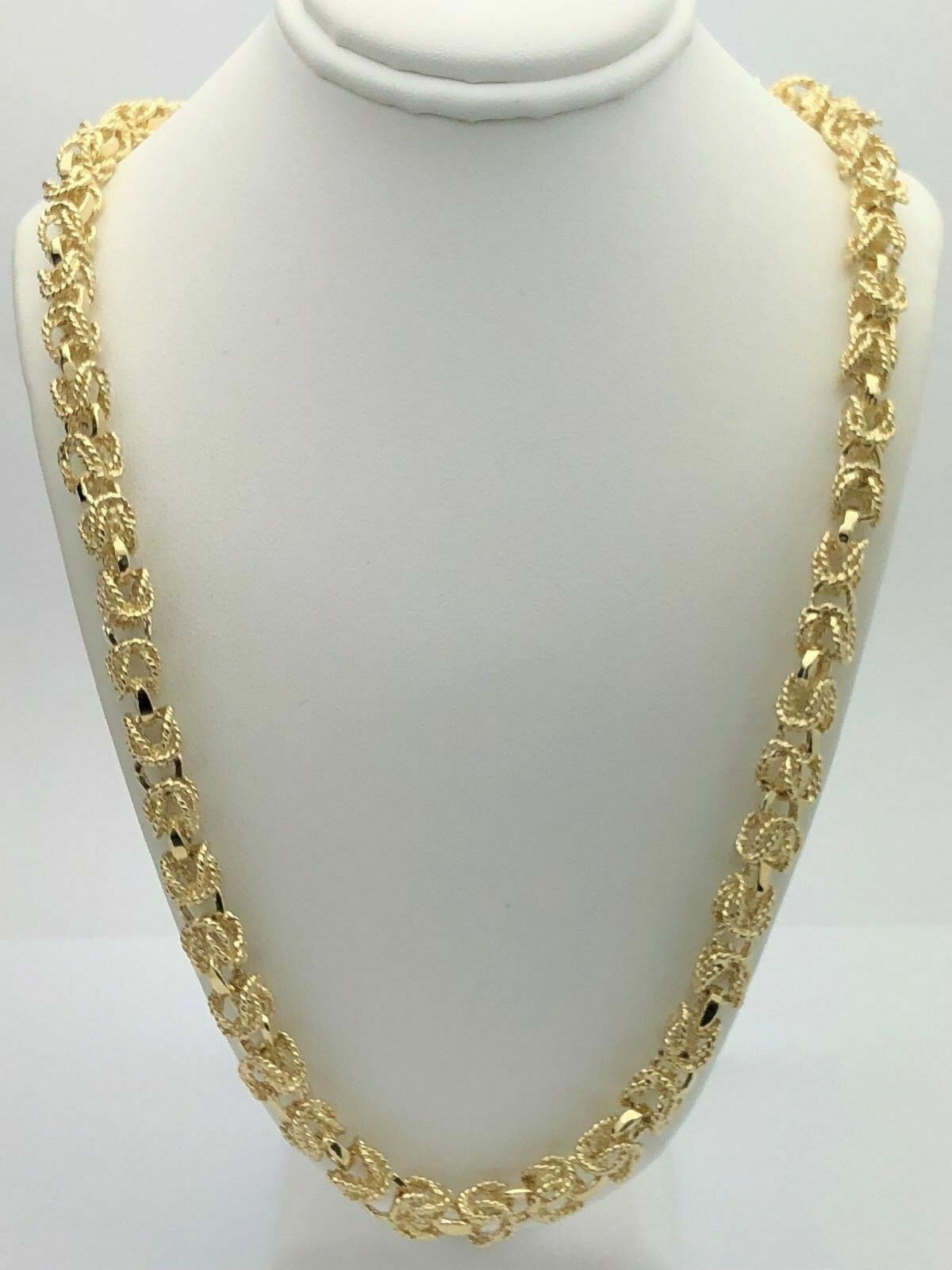 10k Yellow Gold Solid Turkish Style Chain Necklace 22" 7mm 67-68 grams ...