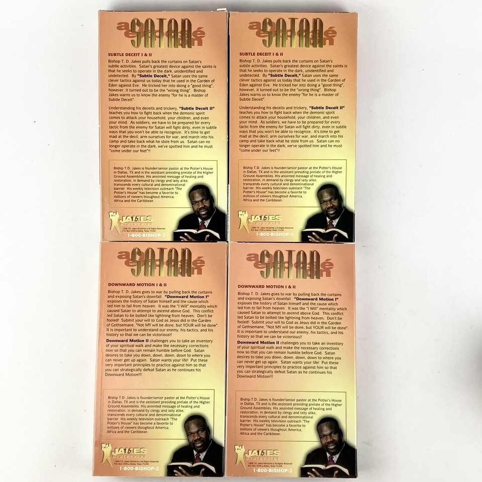 TD Jakes An Expose on Satan Subtle Deceit 1&2 Downward Motion 1&2 4 VHS ...