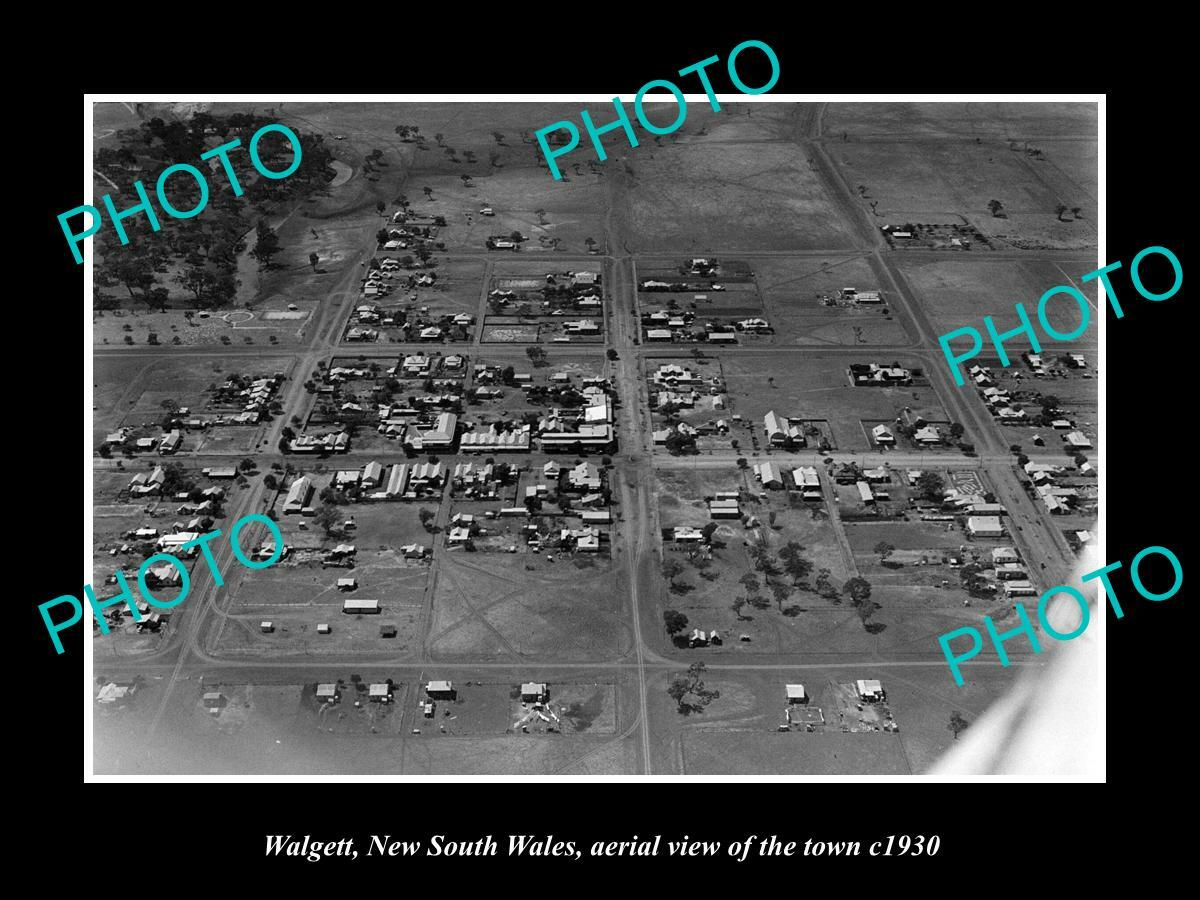 OLD 8x6 HISTORIC PHOTO OF WALGETT NSW AERIAL VIEW OF THE TOWN c1930 ...