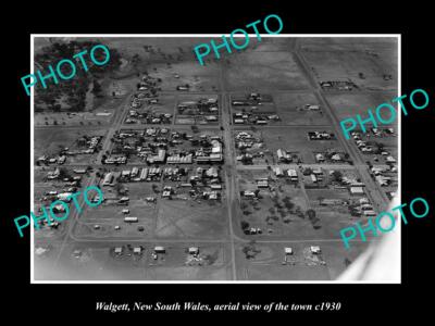 OLD 8x6 HISTORIC PHOTO OF WALGETT NSW AERIAL VIEW OF THE TOWN c1930 ...