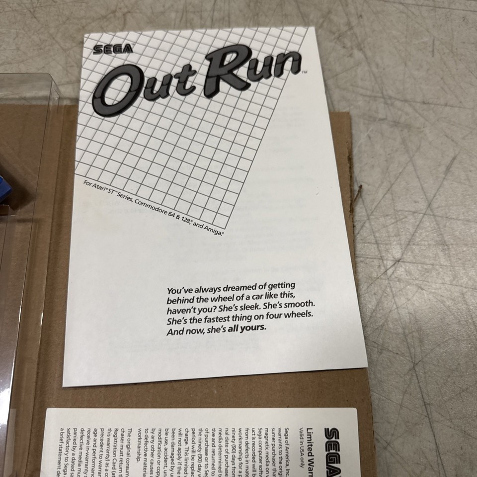 SEGA Out Run 1989 Big Box Computer Video Game Commodore Amiga Complete ...