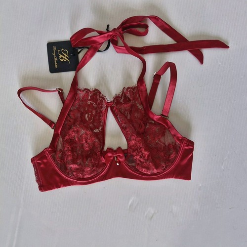 Honey Birdette Danny Red Lace Halter Neck Underwire Bra Size 8D | eBay