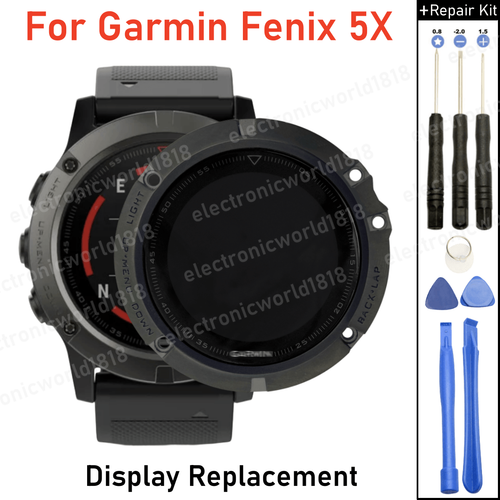 For Garmin Fenix 5X GPS SmartWatch 51mm LCD Display Screen Glass Repair ...
