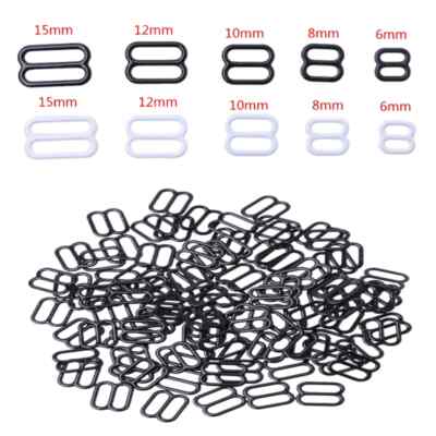 100Pcs Metal Bra Strap Adjuster Slider 8 Hook Lingerie Sewing Crafts ...