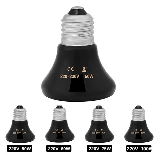 50-100W Infrared Ceramic Emitter Pet Heater Lamp Reptile Light Bulb Fst ...