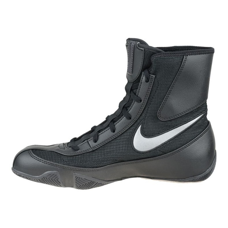 Men's NIKE MACHOMAI 2 MID BOXING Shoes US size 12.5 BLACK METALLIC GREY ...