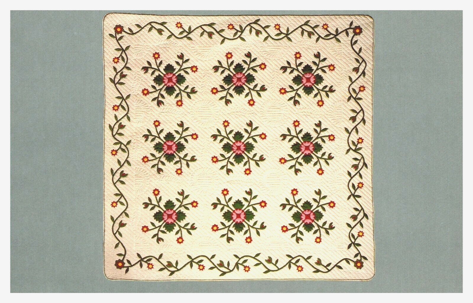 Whig Rose Quilt Pattern Custom Patchwork Glens Falls NY Postcard ...