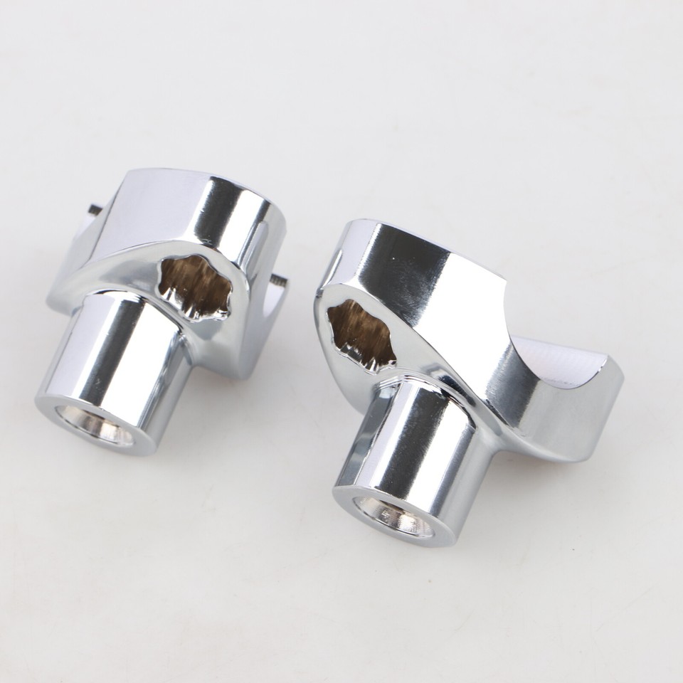 Chrome 1 1/2" Tall Handlebar Risers For Harley Fat Boy Heritage Softail ...