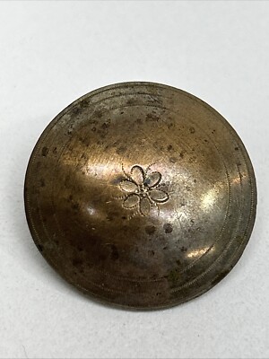 Antique Metal Shank Sewing Button Engraved Flower | eBay