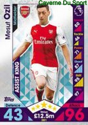 381 Mesut OZIL GERMANY ARSENAL.FC SKILL CARDS PREMIER LEAGUE 2017 TOPPS ...