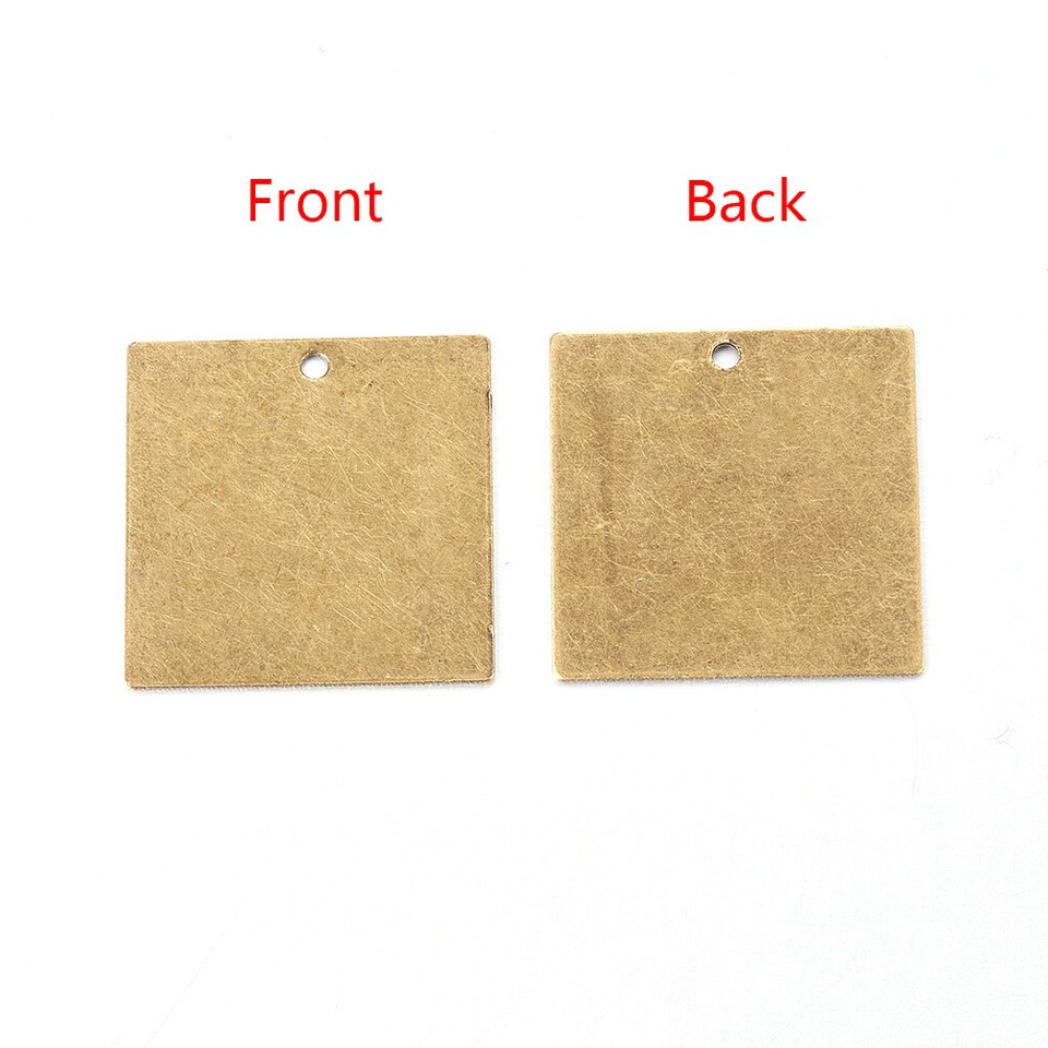 10 pcs Metal Tags Brass Blank Stamping Tag Big Pendants For DIY Jewelry ...