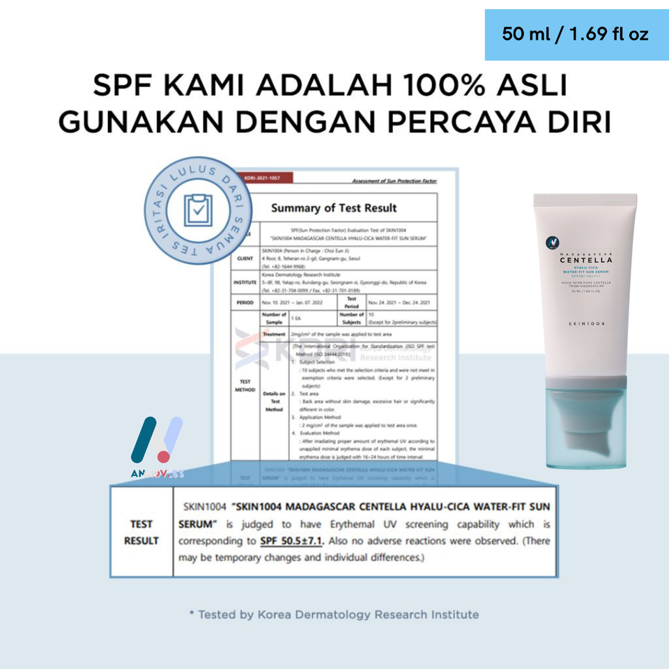 SKIN1004 Madagascar Centella Hyalu-Cica Sunscreen Serum SPF50 PA ...