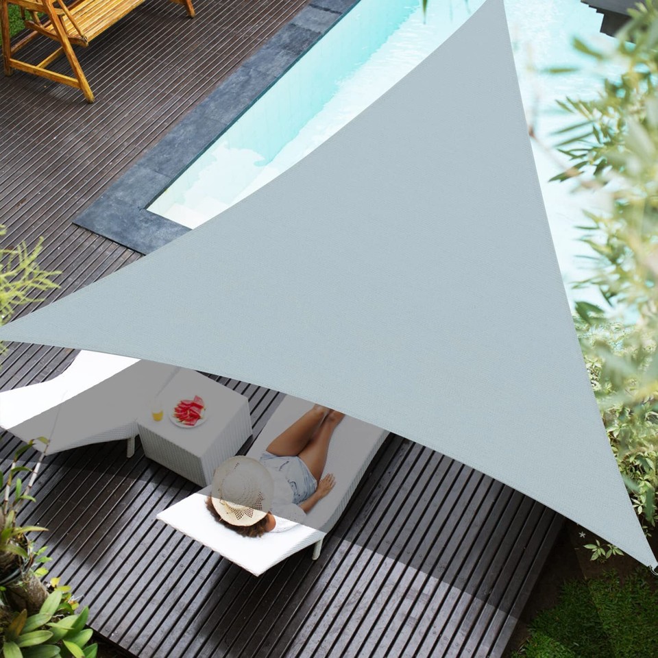 16x16x16 ft Sun Shade Sail Triangle Canopy Shelter Cover Outdoor Garden ...