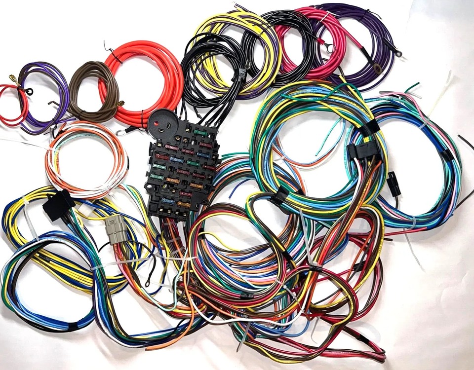 22 Circuit Long Wiring Harness Kit For GM Chevy Dodge Ford Hotrod ...
