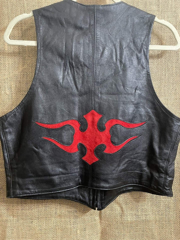 Vintage HELLS ANGELS Leather HA vest XXL womens girlfriend MOTORCYCLE ...