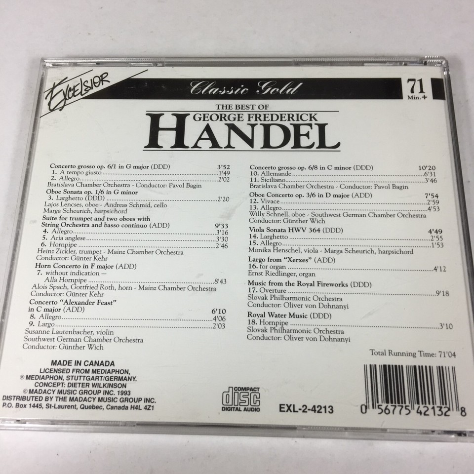 CLASSIC GOLD - THE BEST OF GEORGE FREDRICK HANDEL - AUDIO CD | eBay