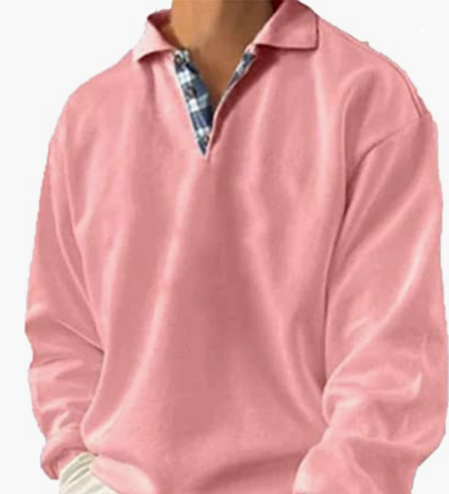 Men's Long Sleeve Pullover Shirts-Casual Loose Fit Sweatshirts V Neck ...