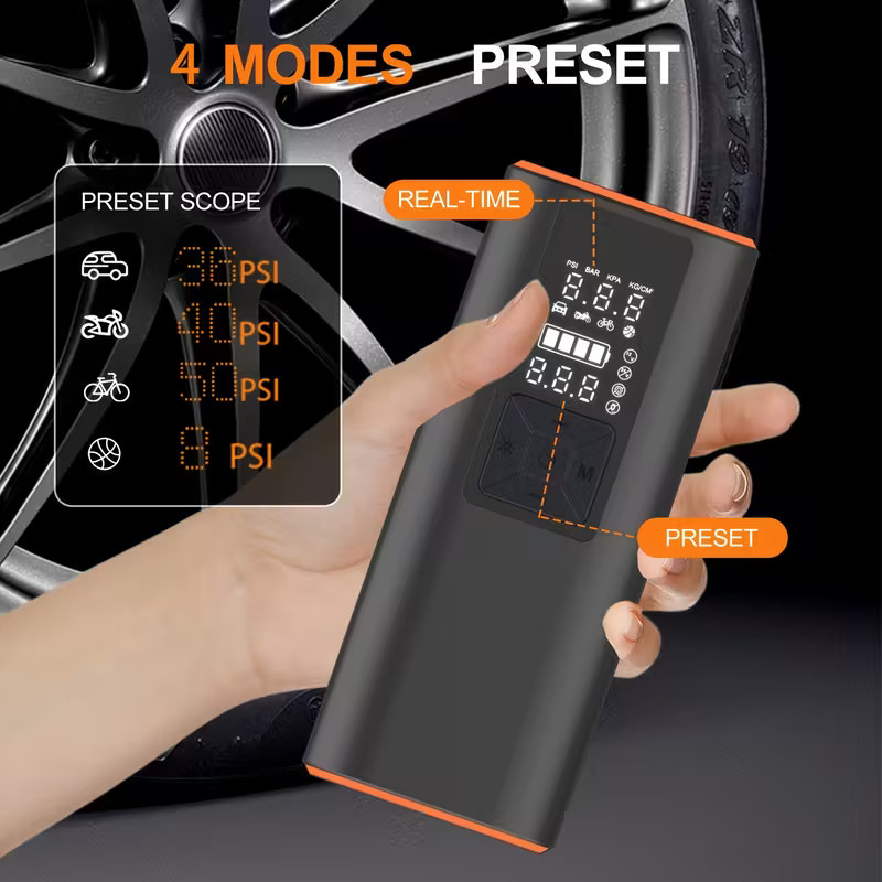 Car Bike Tire Inflator Pump Portable Battery Rechargeable Air Compressor Digital | eBay
