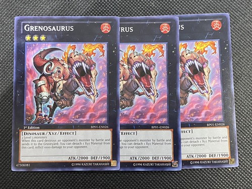 3x YuGiOh! - Grenosaurus BP01-EN026 Rare 1st Edition Near Mint Battle ...