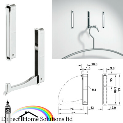 Hafele Folding Magnetic Coat Hook Wall Hanger Clothing Hooks Polished ...