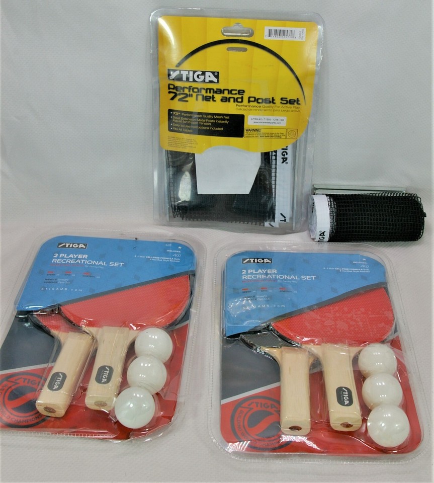 Stiga Ping Pong 4Player Classic Table Tennis Set Recreational Family ...