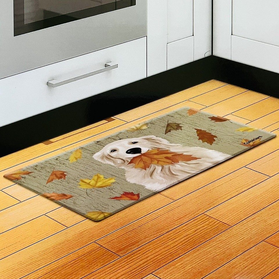CUISINART Anti Fatigue Kitchen Mat Rug 18”x30” Fall Autumn Leaves ...