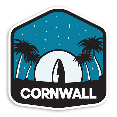 2 x 10cm Cornwall England Vinyl Stickers - Surf Travel Luggage Sticker ...