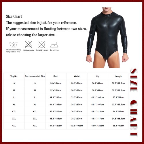 Herren Body Männer Leder Unterwäsche Wrestling Bodysuit Langarm Leotard ...