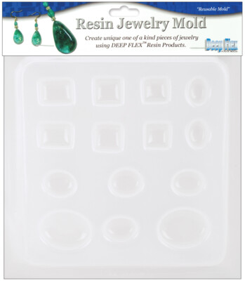 Deep Flex Resin Jewelry Reusable Plastic Mold 7 Inches Assorted Jewel ...