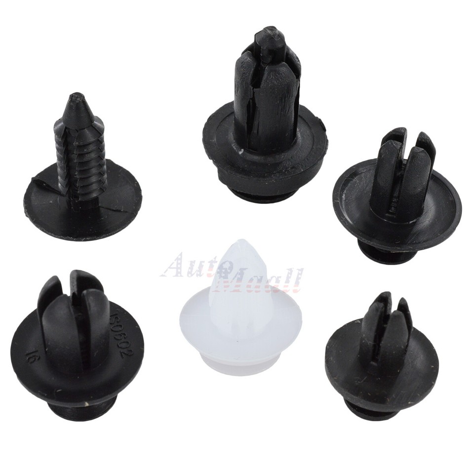 100/PK 6Size CLIP PUSH RETAINER FASTENER RIVETS w/ 5 TOOLS FOR GM FORD ...