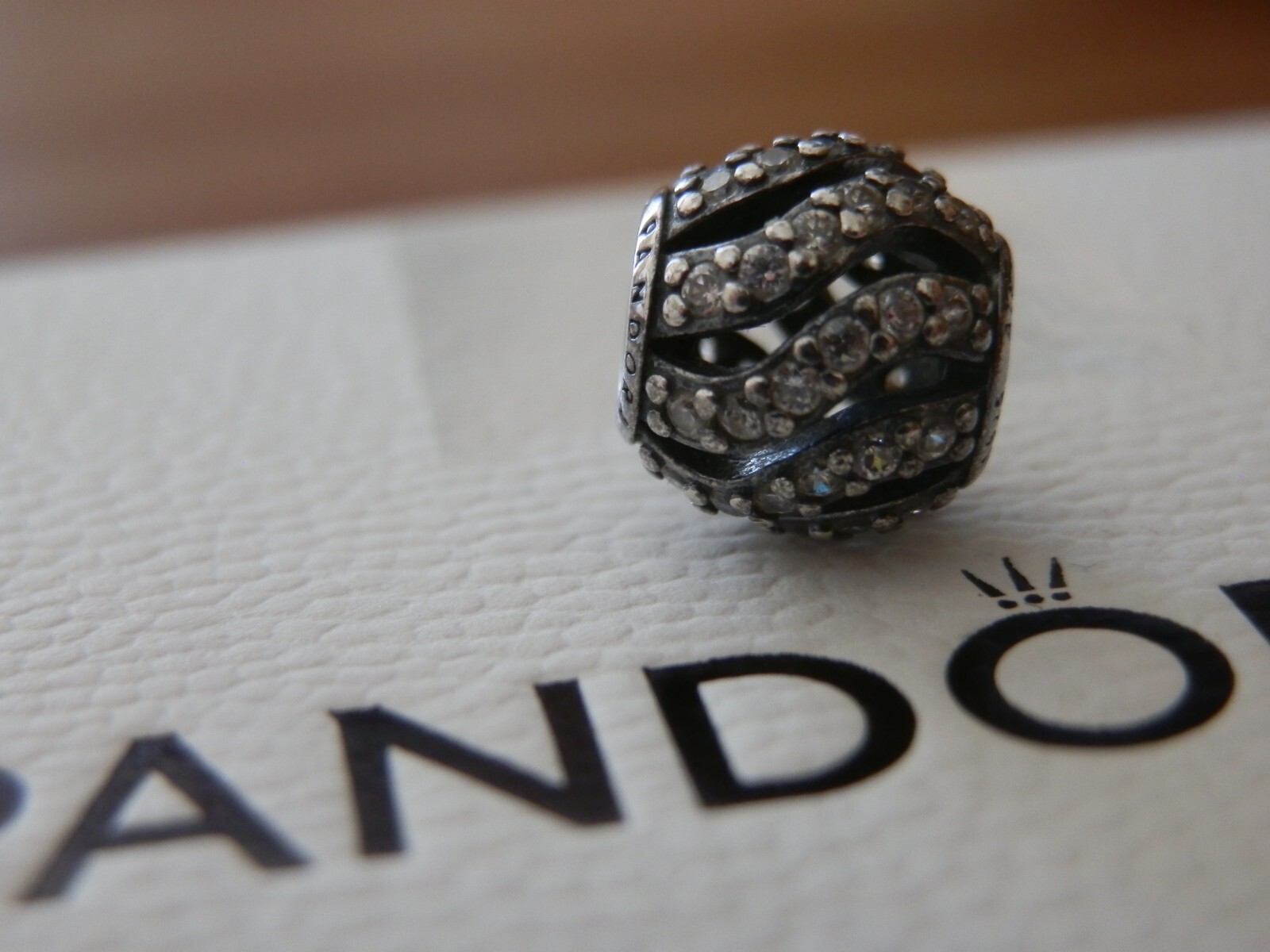 100% GENUINE PANDORA CLEAR SPARKLING OPENWORK CHARM - Gem