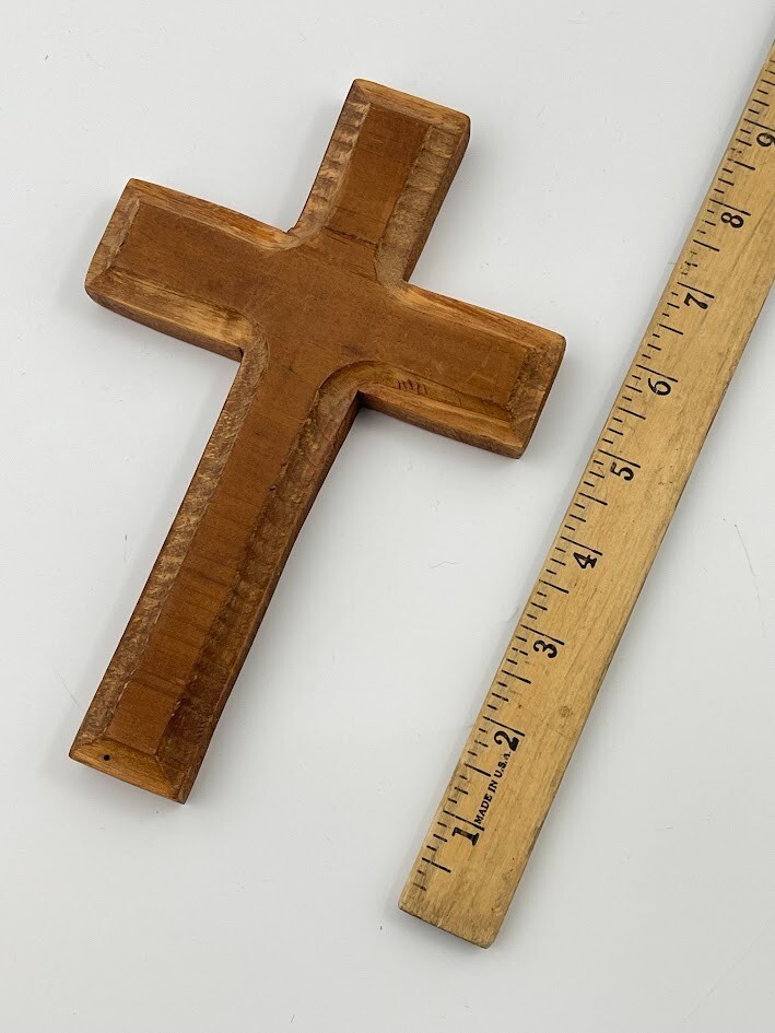 Vintage Wooden Prison Art Crucifix Hand Carved Wood Cross Shrine Altar ...