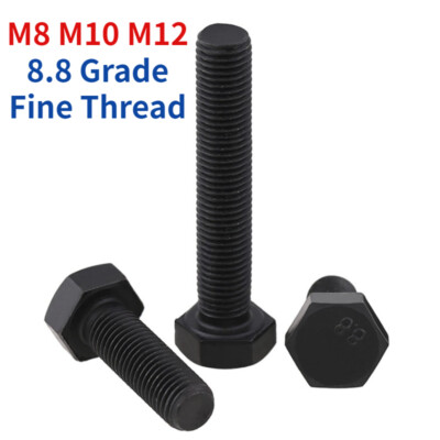 8.8 High Tensile Metric Fine Thread Hex Head Bolt M8 M10 M12 | eBay