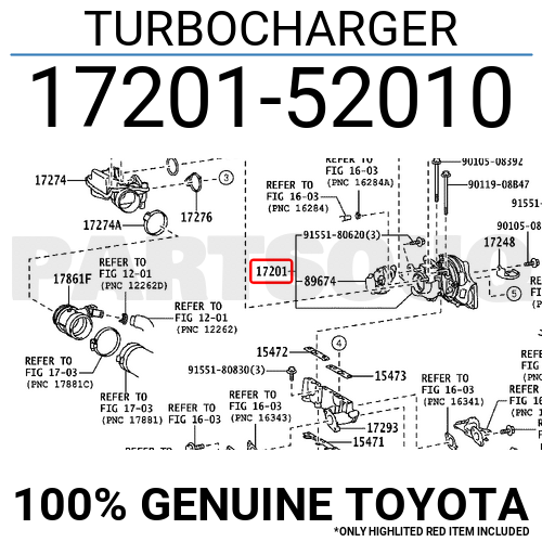 1720152010 Genuine Toyota TURBOCHARGER 17201-52010 | eBay