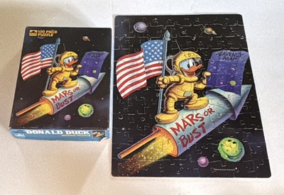 Vintage Donald Duck Space Mars Bust Heavenly Map US American Flag 100 ...