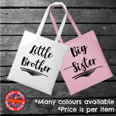 Brother Sister Siblings Reusable Cotton Shopping Bags Matching Set ...