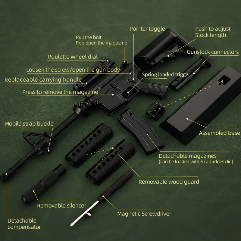 AR-15 1:3 Die Cast Collectible Mini Non Goat Gun Non-firing Model Carry ...