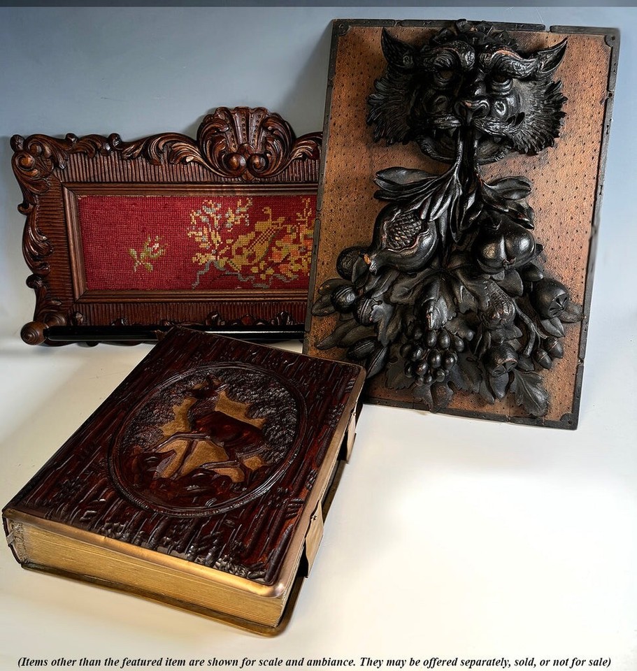 Deep Bas Relief Hand Carved Figure and Fruit, a Panel Salvage, 18th c ...