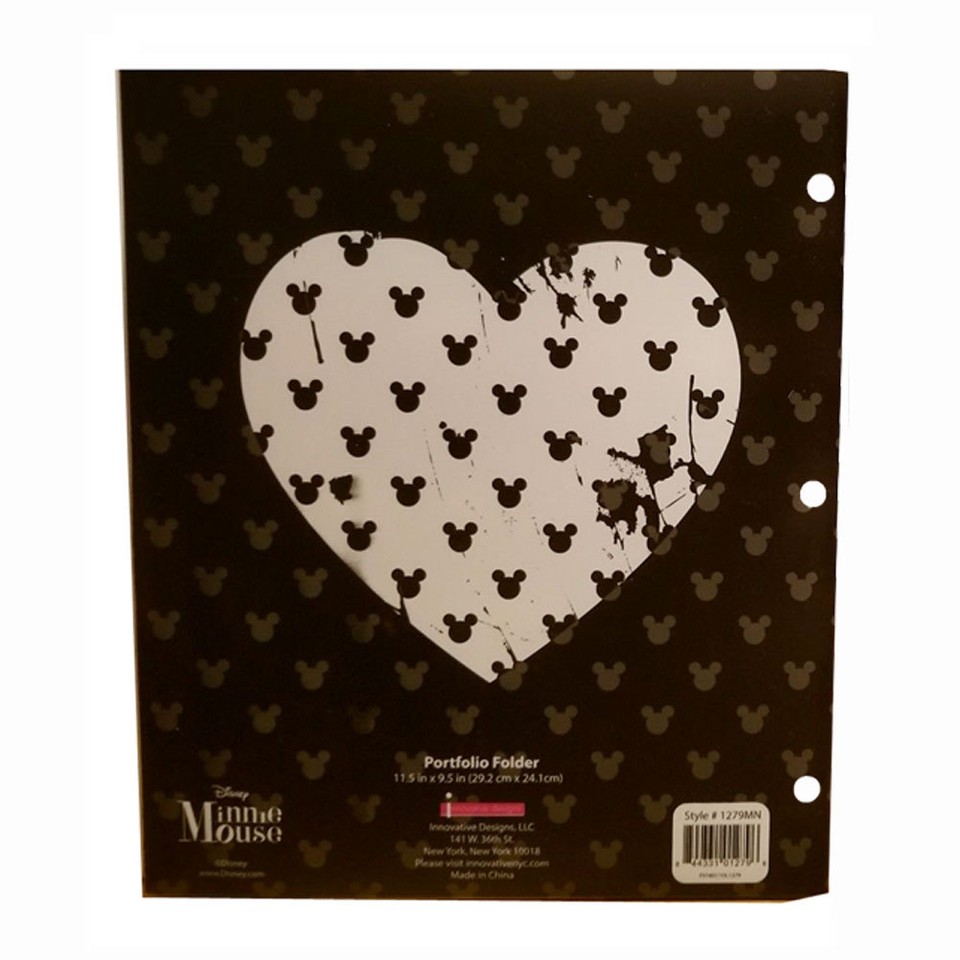 2x Disney Mickey & Minnie Mouse 3-Ring Binder Portfolio Poly Folders w ...