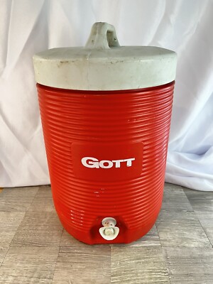 Vintage Gott 2 Gallon Red Water Cooler Insulated Drink Dispenser | eBay